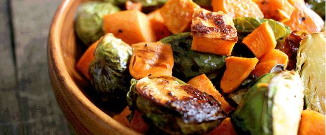 Roasted Maple Yams and Brussel Sprouts | Blog
