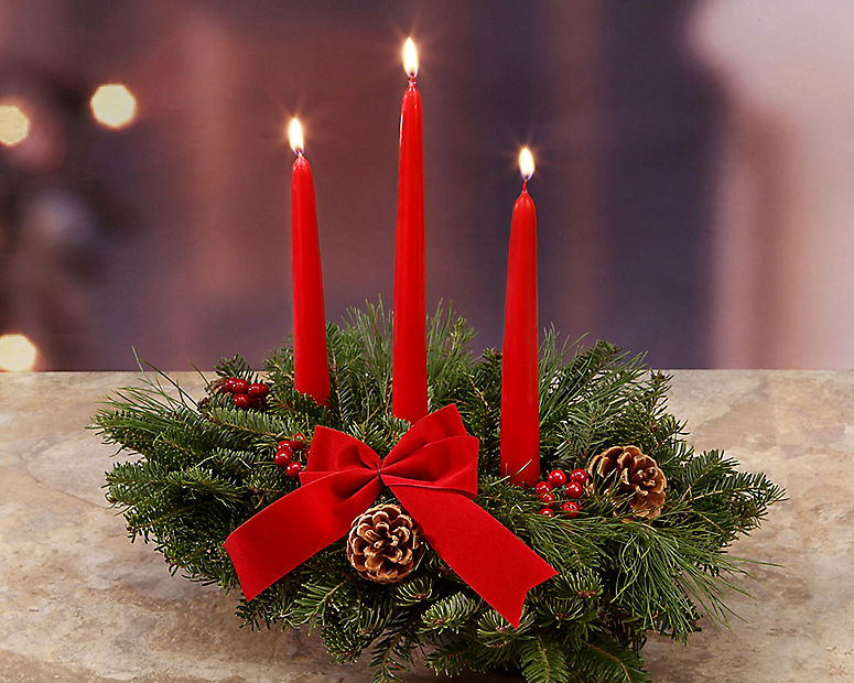 Classic 3 Candle Centerpiece at Wine Country Gift Baskets