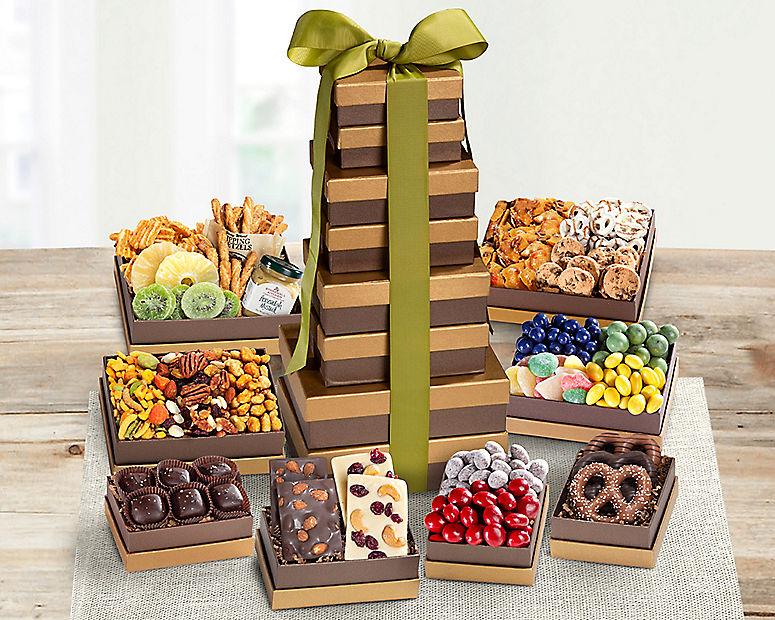Crowd Pleaser Gift Tower at Wine Country Gift Baskets