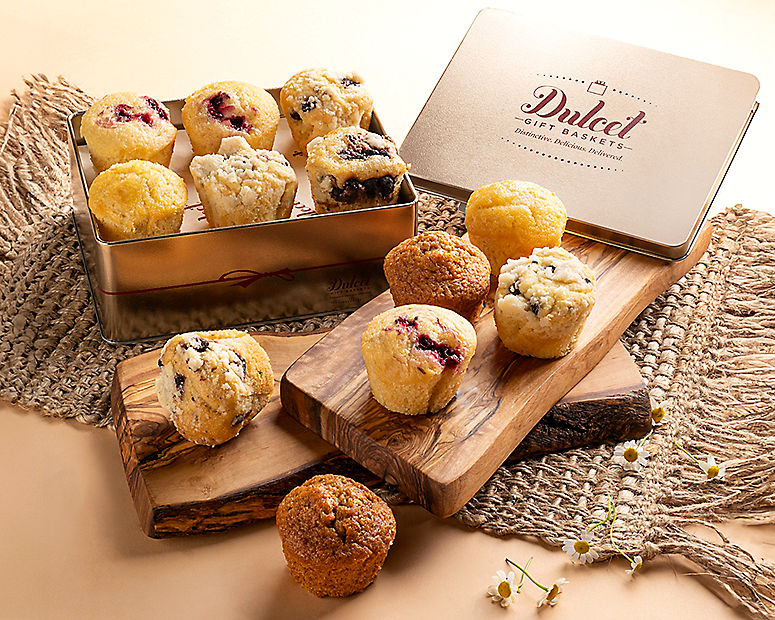 Mini Muffin Dozen Gift Tin at Wine Country Gift Baskets