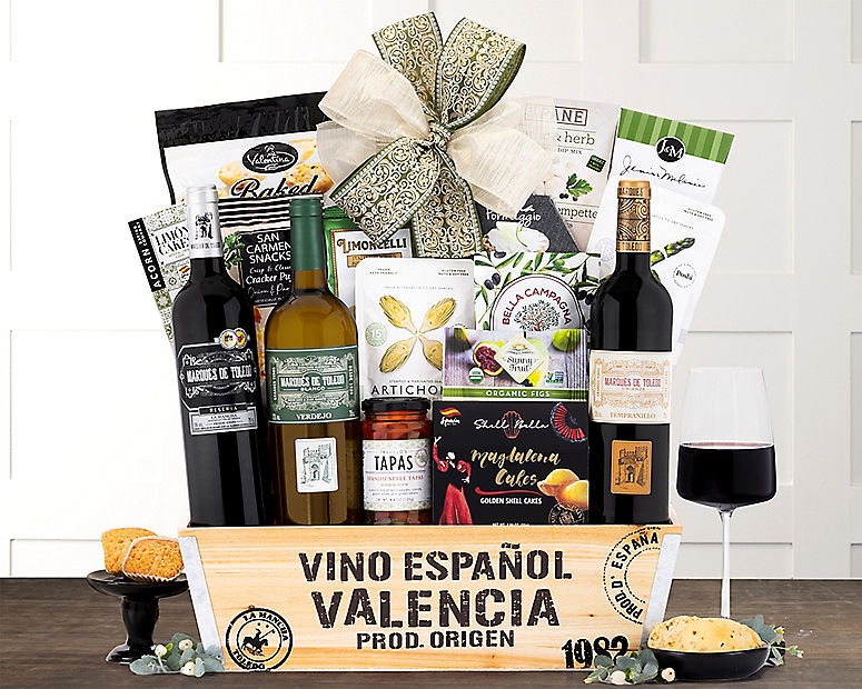 Marques de Toledo Spanish Wine Crate Gift Basket - Wine Country Gift ...