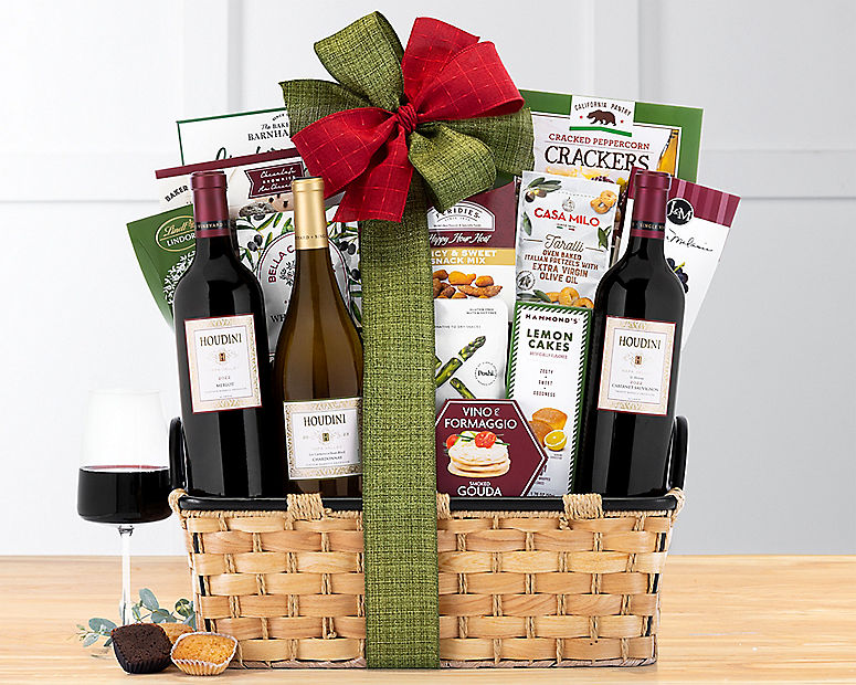 Houdini Napa Valley Trio Gift Basket at Wine Country Gift Baskets
